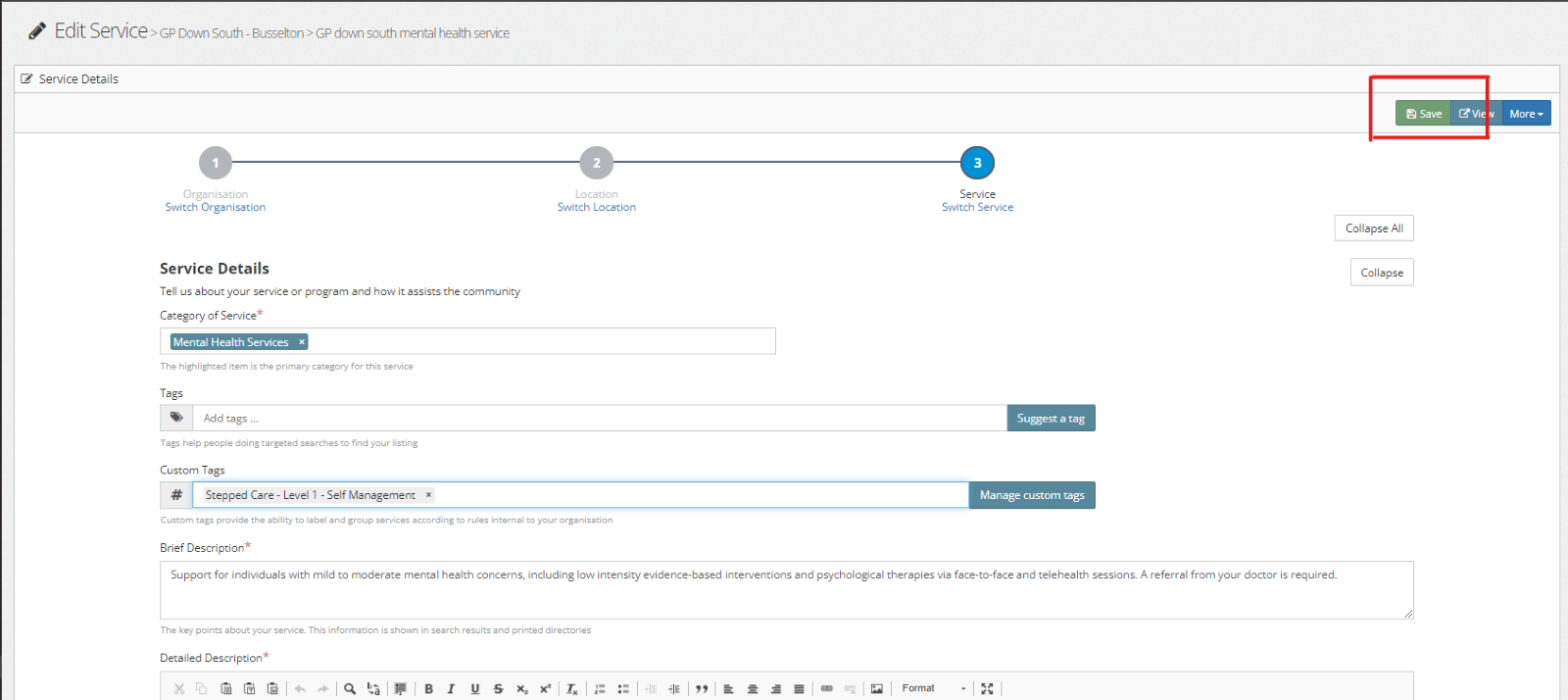 How to add a Stepped Care Level to your My Community Directory Listing