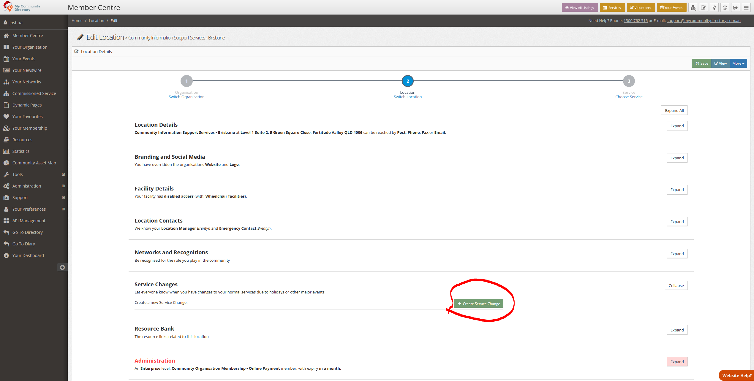 HOW TO Display a Service Change on Your Listing